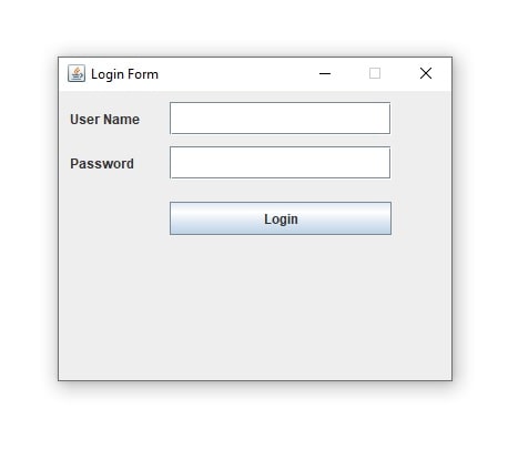 Java swing login form with database connection source code download