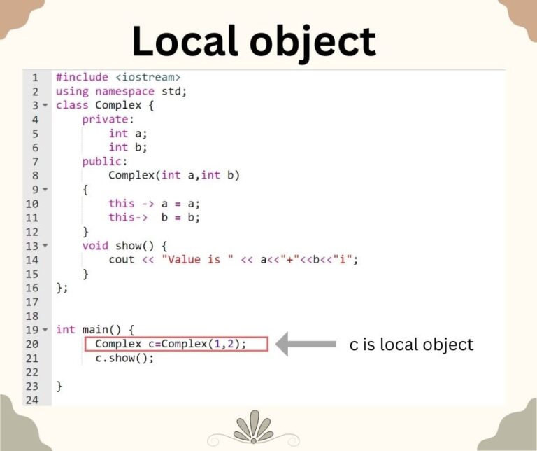 Local object and global object in C++ - Ebhor.com