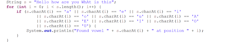 Java program to print vowels in a String - Ebhor.com